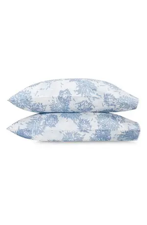MATOUK Chrysanthemum Set Of 2 500 Thread Count Pillowcases - Blue