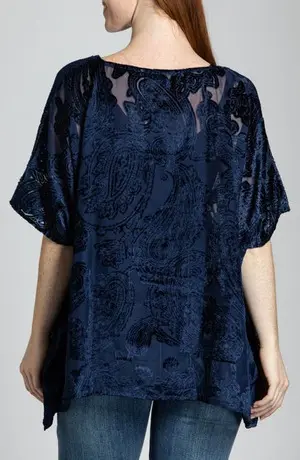 APNY Velvet Burnout Tunic Top
