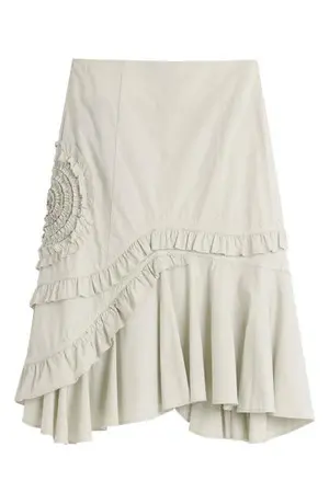 Desigual Asymmetric Midi Skirt - Off White