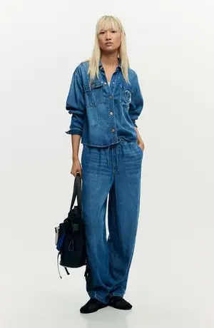 Desigual Drawstring Wide-leg Jeans