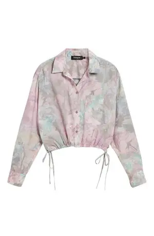 Desigual Floral Print Crop Shirt
