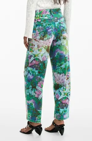 Desigual Wild Garden Print Straight Leg Jeans