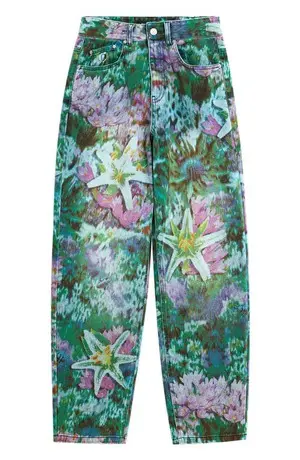 Desigual Wild Garden Print Straight Leg Jeans