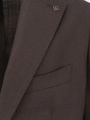 Tagliatore Single-breasted Silk And Wool Blazer - Brown