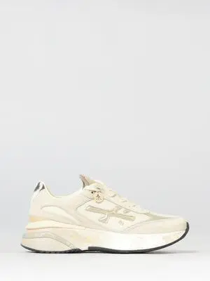 Premiata Moerund Laminated Leather And Mesh Sneakers - White