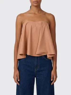 TWINSET Wool Blend Off-the-shoulder Top - Coffee
