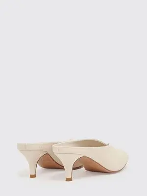 TWINSET Lizard Print Leather Mules - White