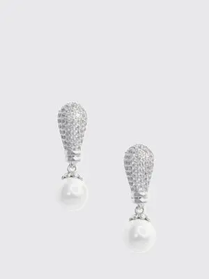 SELF-PORTRAIT Jewel Dangle Earrings With Pearl - Silver