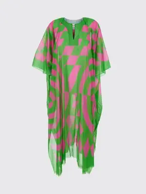 Dries Van Noten Cotton Kaftan Dress With Optical Print - Fa01