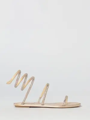 Rene Caovilla Embellished Strappy Heeled Sandal - Beige