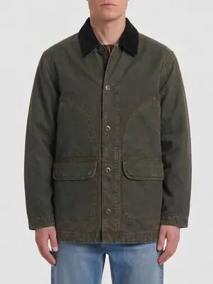Men's Cotton Canvas Coats with Corduroy Collar