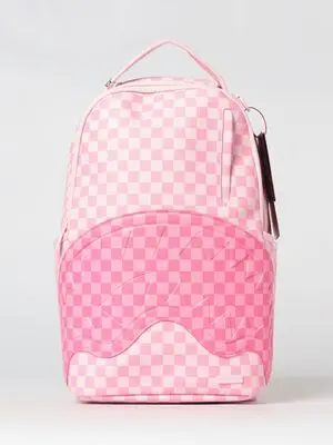 SPRAYGROUND Saffiano Coated Cotton Backpack With Checkered Pattern And Shark Crew Logo - Multicolor