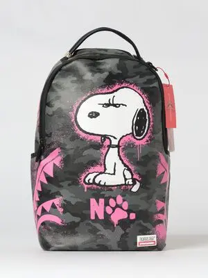 SPRAYGROUND Snoopy Pink Stencil Coated Cotton Backpack - Multicolor