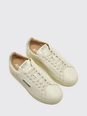 AUTRY Dallas Low Bicolour Calfskin Leather Trainers - Silver