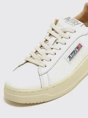 AUTRY Dallas Low Bicolour Calfskin Leather Trainers - Silver