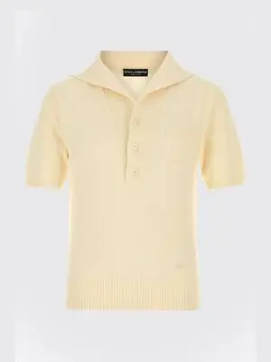 Dolce & Gabbana Cotton Knit Polo Shirt - Beige