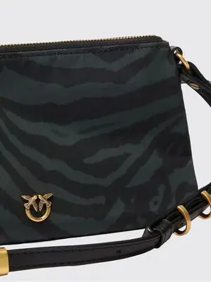 Pinko Mini Double Bag In Animal Print Nylon