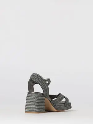 CastaÑer Strappy Platform Heeled Sandals - Grey