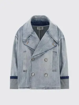 MAISON MARGIELA Bleached Denim Double-breasted Trench Coat