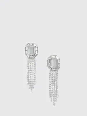 SELF-PORTRAIT Embellished Crystal Dangle Earrings - Silver