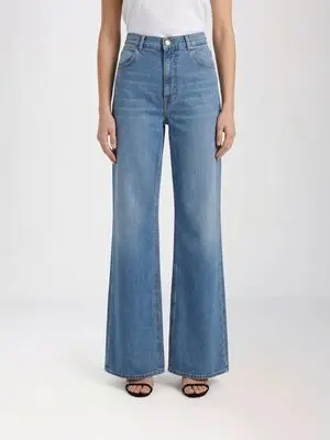 FAY Cotton Blend Denim Flared Jeans - Blue