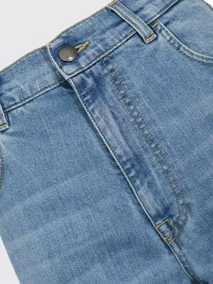 FAY Cotton Blend Denim Flared Jeans - Blue