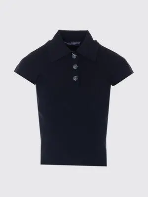 Dolce & Gabbana Ribbed Viscose Knit Polo Shirt