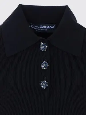 Dolce & Gabbana Ribbed Viscose Knit Polo Shirt