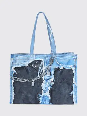 Acne Studios Trompe-l'ail Print Cotton Tote Bag - Blue