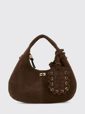 GANNI Croc Effect Shoulder Bag With Top Handle - Brown
