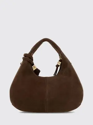 GANNI Croc Effect Shoulder Bag With Top Handle - Brown