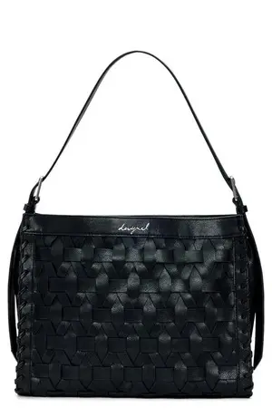 Desigual Woven Faux Leather Shoulder Bag
