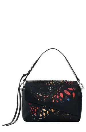 Desigual Butterfly Cutout Faux Leather Shoulder Bag