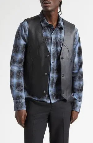 MIDNIGHT RODEO Leather Vest - Black