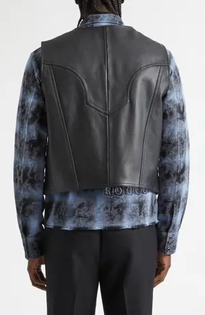 MIDNIGHT RODEO Leather Vest - Black