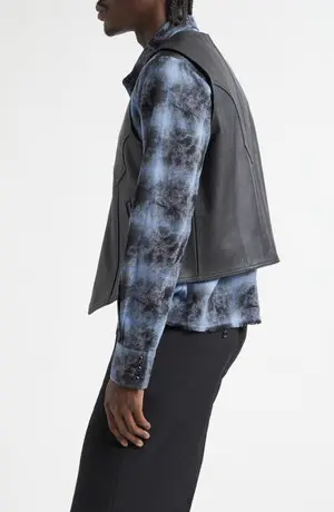 MIDNIGHT RODEO Leather Vest - Black
