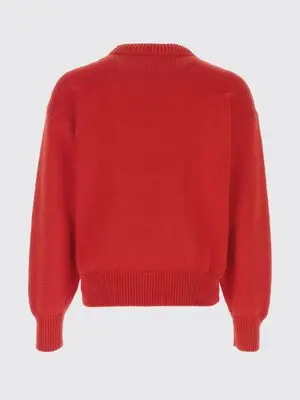 JIL SANDER Ribbed Crew Neck Sweater - Red