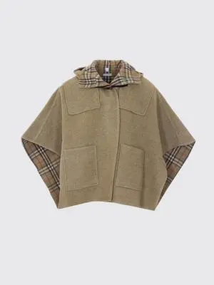 Burberry Wool Cape With Check Lining