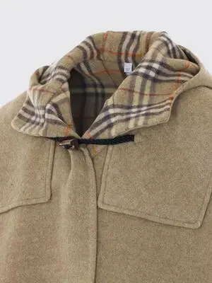Burberry Wool Cape With Check Lining