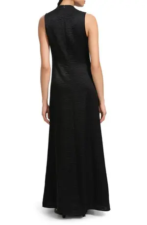 MARCELLA Senna Hammered Satin Gown - Black