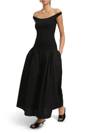 MARCELLA Selene Off-the-shoulder Dress - Black