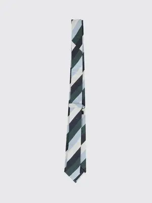 Tagliatore Striped Silk Neck Tie - Green