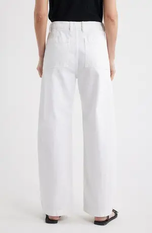 FRAME The Bow High-waist Wide-leg Utility Jeans - White