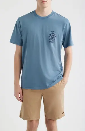 Rip Curl Search Icon Organic Cotton Graphic T-shirt - Bluefin