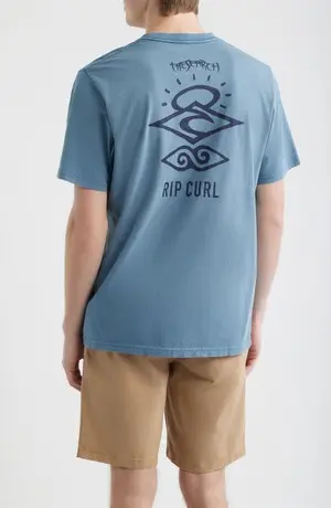 Rip Curl Search Icon Organic Cotton Graphic T-shirt - Bluefin
