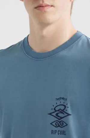 Rip Curl Search Icon Organic Cotton Graphic T-shirt - Bluefin