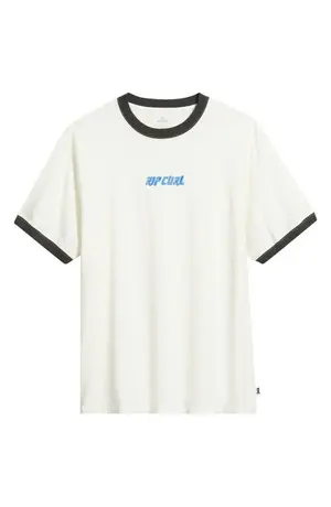 Rip Curl Liquid Trips Embroidered Ringer T-shirt - Bone