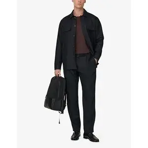 Boggi Milano Regular-fit Linen Shirt Jacket - Black