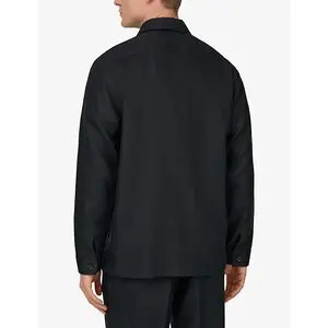 Boggi Milano Regular-fit Linen Shirt Jacket - Black