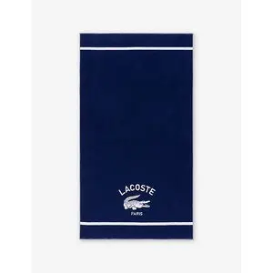 Lacoste L Origine Logo-jacquard Cotton Beach Towel 90cm X 160cm - Methylene
